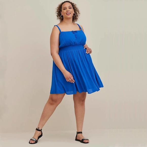 torrid | Dresses | Nwt Torrid Mini Gauze Smocked Waist Dress Nautical ...